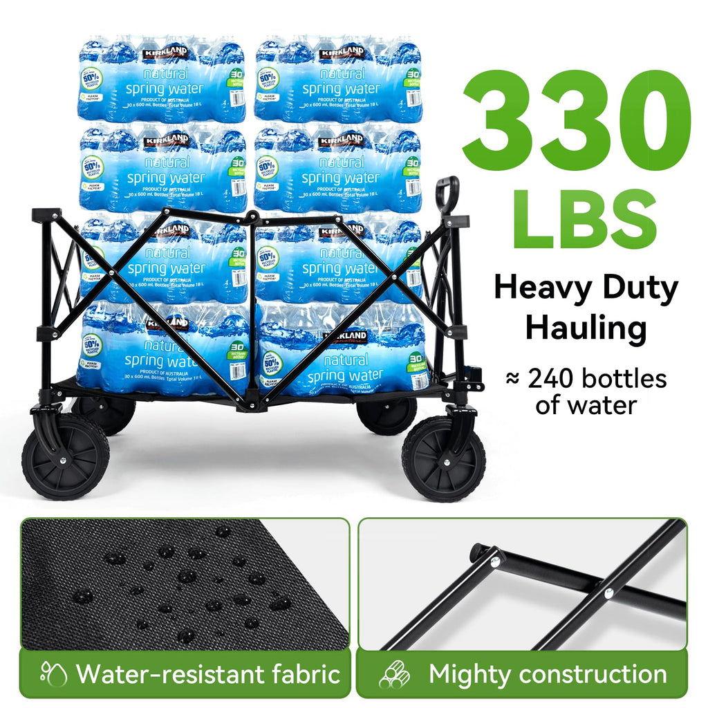 Hikenture Collapsible Wagon 330LBS Capacity, 200L Extra Large Wagons C